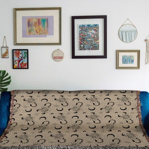 Celestial Scorpion Woven Throw Blanket: Woven Tapestry and Witchy ...