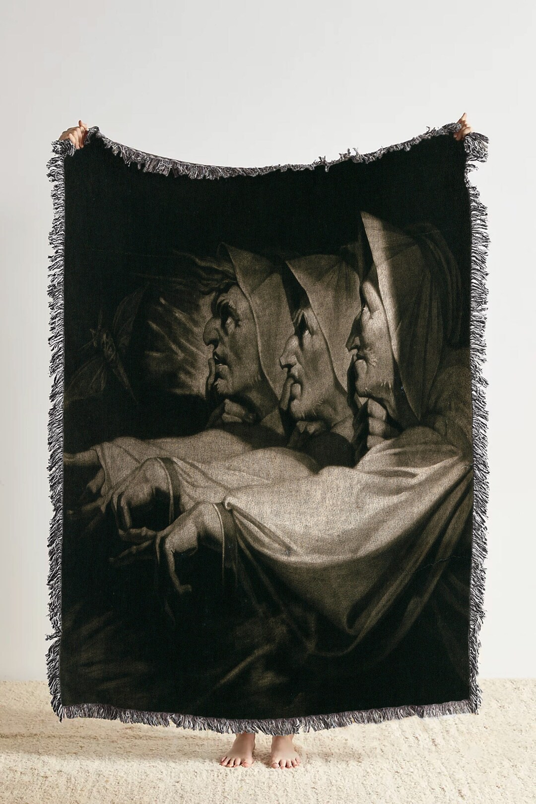 Macbeth Three Witches Throw Blanket: Shakespeare Dark Art Tapestry - Etsy