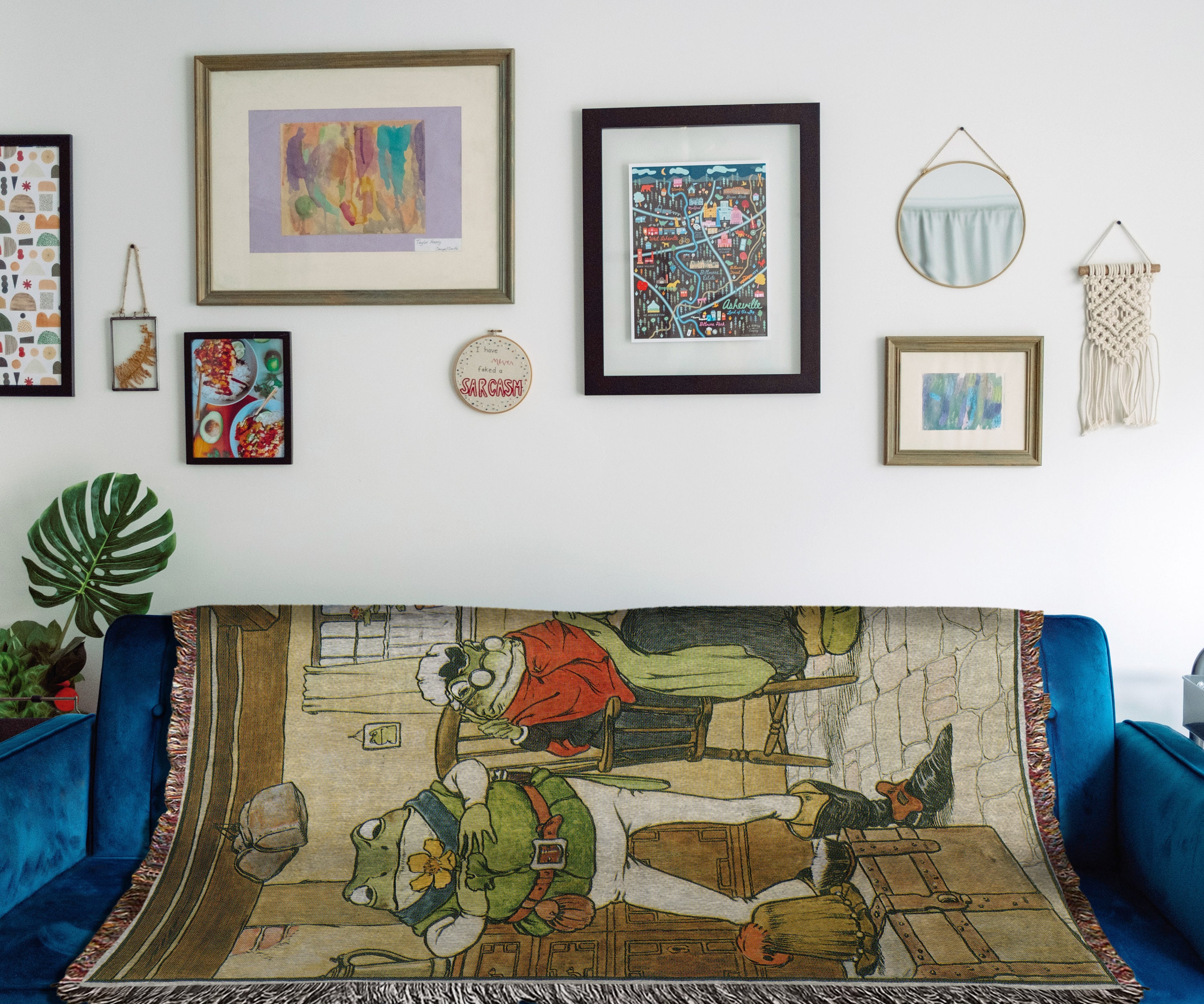 Elderly Frogs Woven Throw Blanket: Vintage Fantasy Woven - Etsy