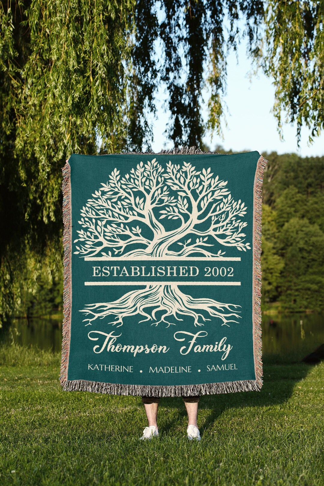 Custom Family Tree Throw, Family Name Blanket for Unique Housewarming ...