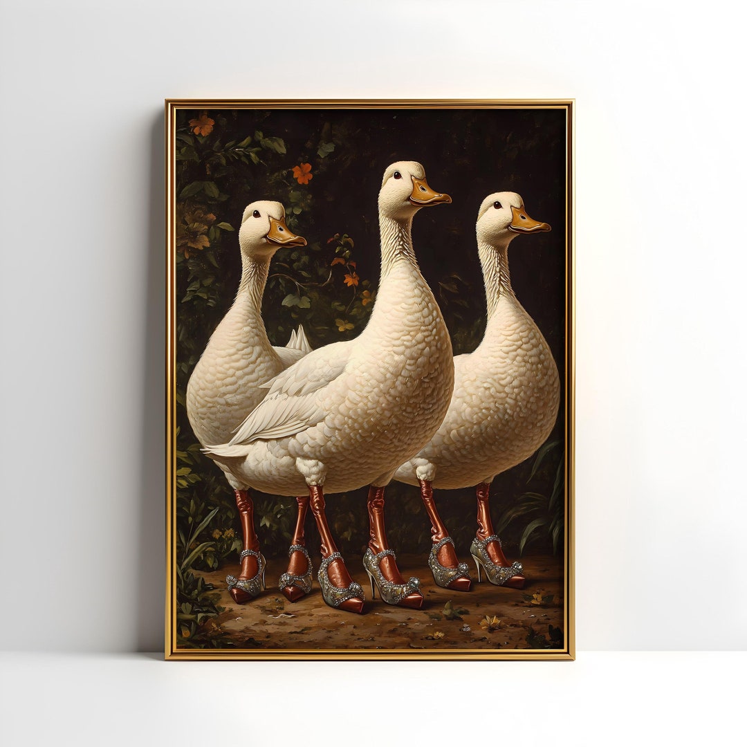Ducks in Stiletto Heels Art Print: Quirky Animal Lover Decor - Etsy