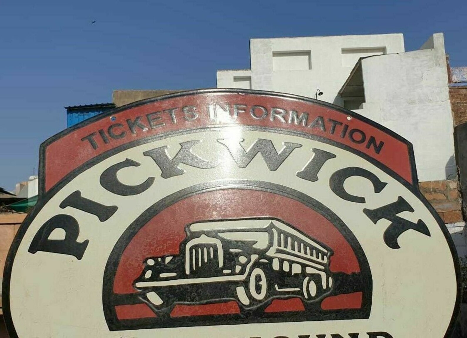 1930's Old Antique Vintage Pickwick Greyhound Lines Porcelain Enamel ...