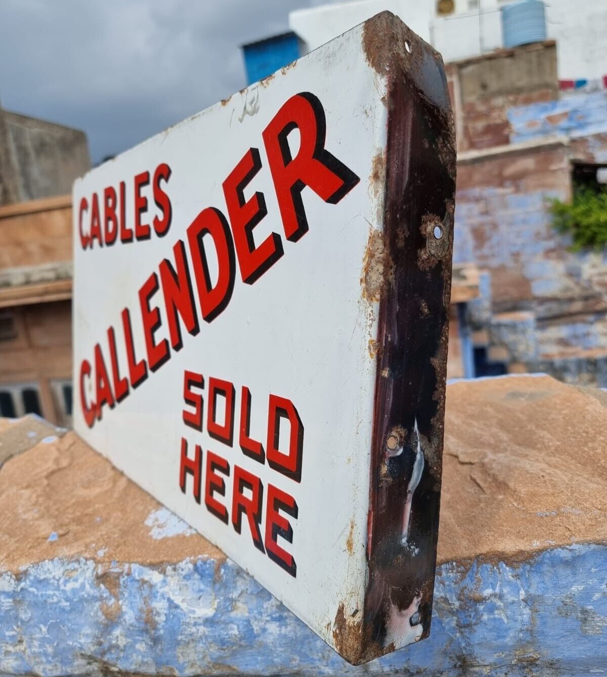 Vintage 1930s Old Antique Very Rare Callender Cables Porcelain Enamel ...