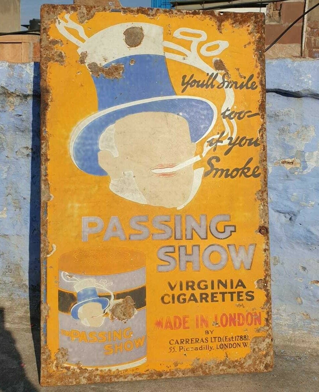 1900's Old Vintage Very Rare Passing Show Cigarette Porcelain Enamel Sign Board - Etsy