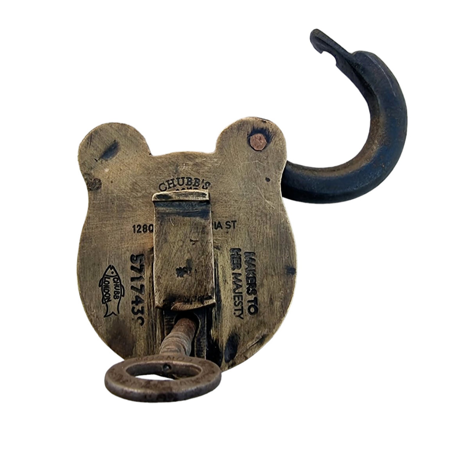 Original Vintage Old Antique Brass Handcrafted Very Rare CHUBB'S Patent ...