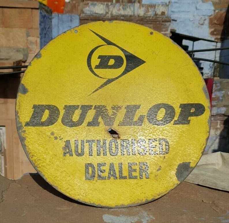 Original 1930's Old Vintage Antique Very Rare Double Side Dunlop Ad ...