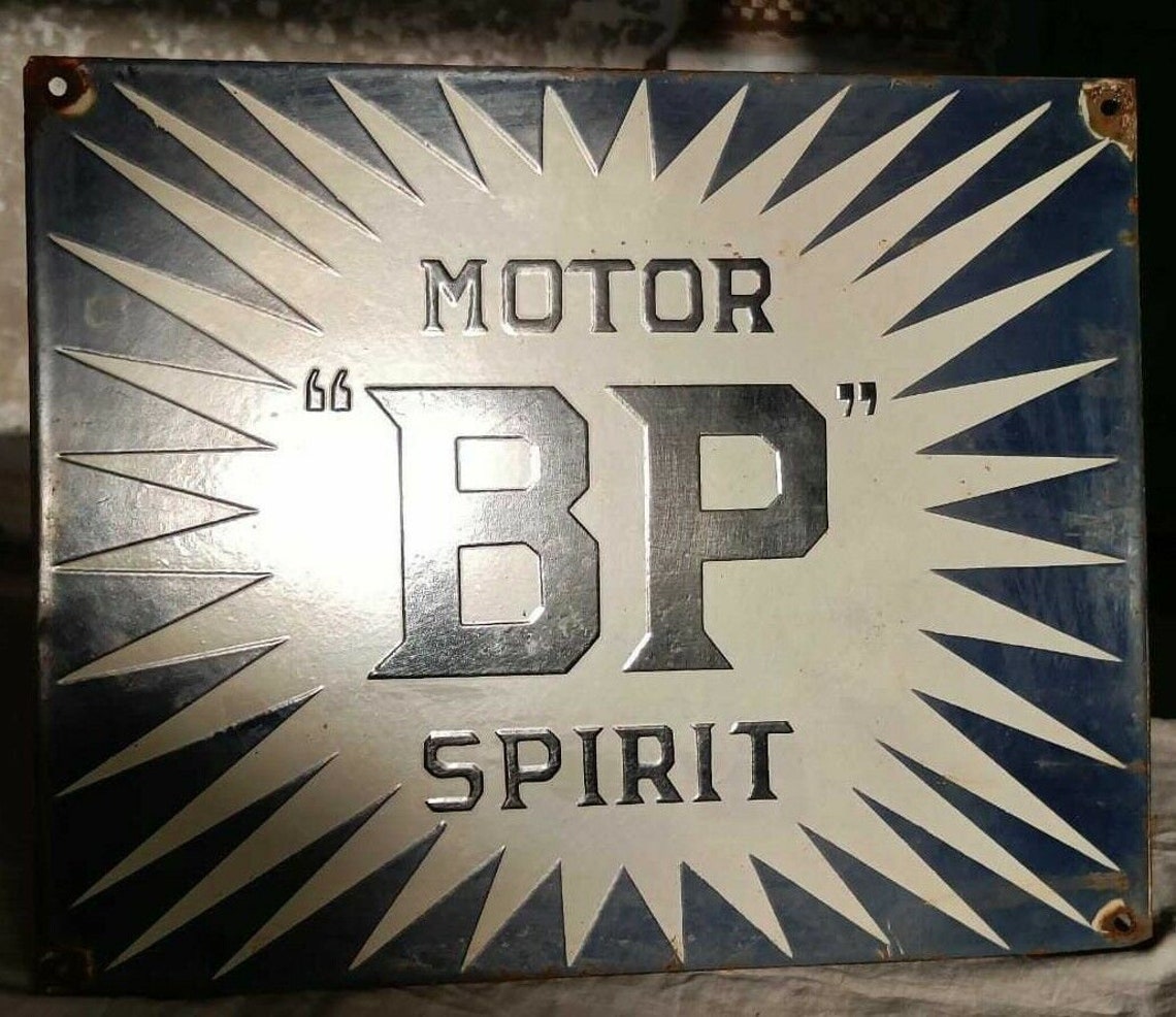 1930's Old Antique Vintage Rare BP Spirit Motor Oil Porcelain Enamel ...