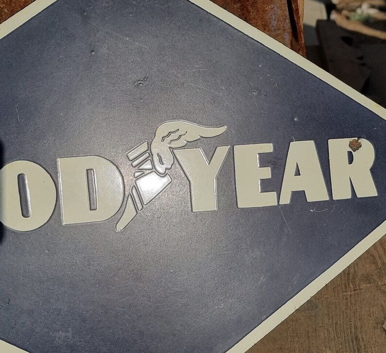 1930's Old Antique Vintage Rare Goodyear Tyres Adv. Enamel Embossed ...