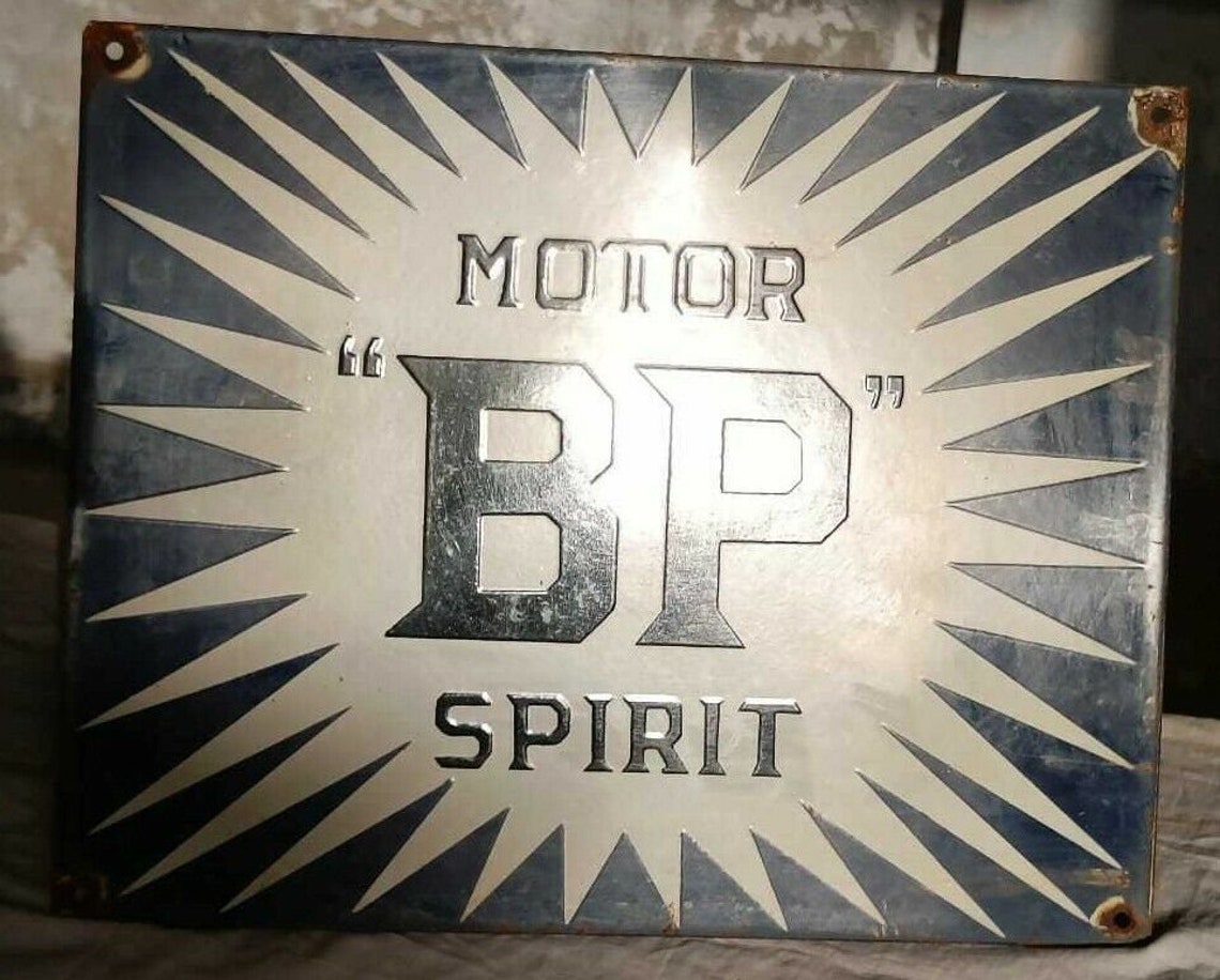 1930's Old Antique Vintage Rare BP Spirit Motor Oil Porcelain Enamel ...