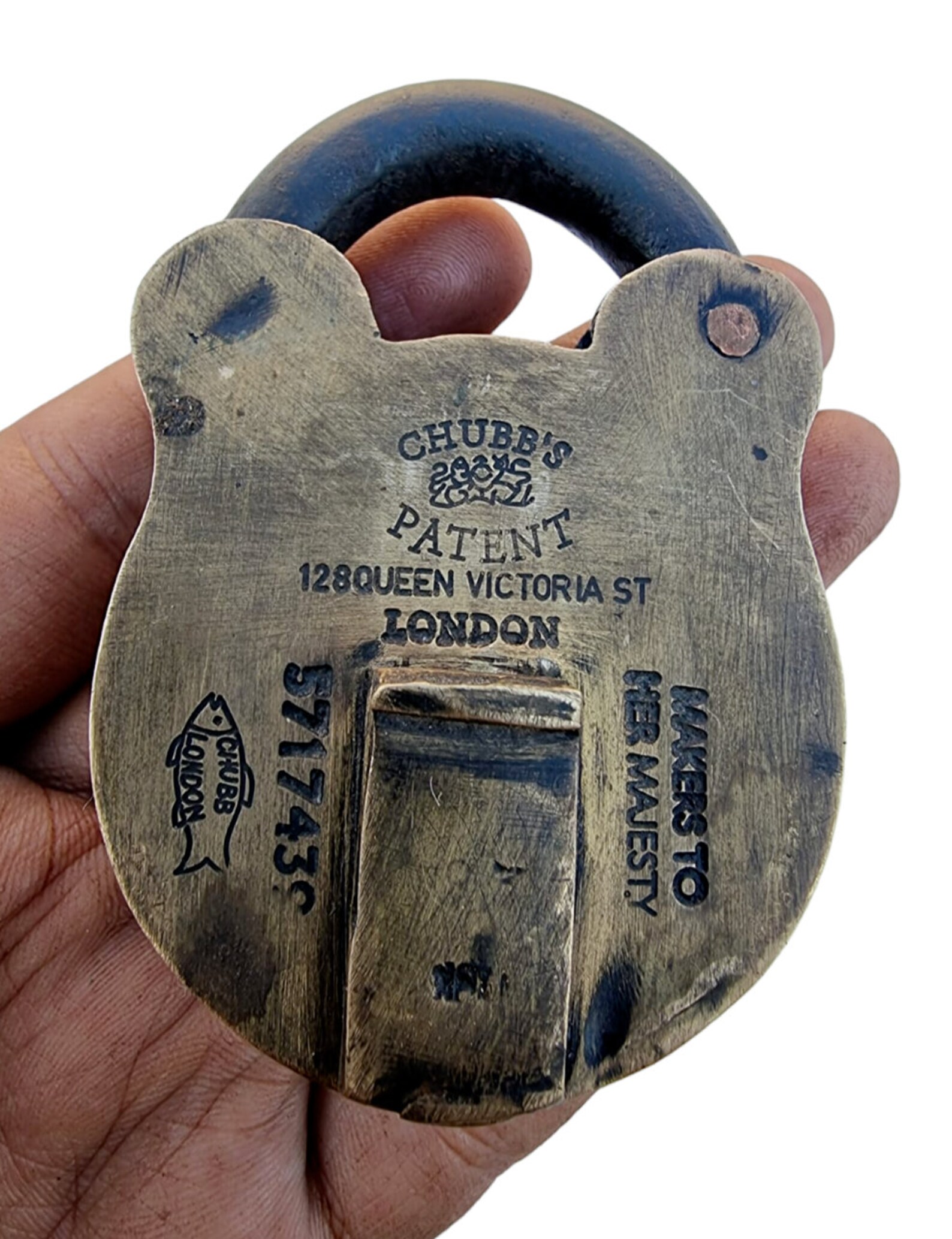 Original Vintage Old Antique Brass Handcrafted Very Rare CHUBB'S Patent ...