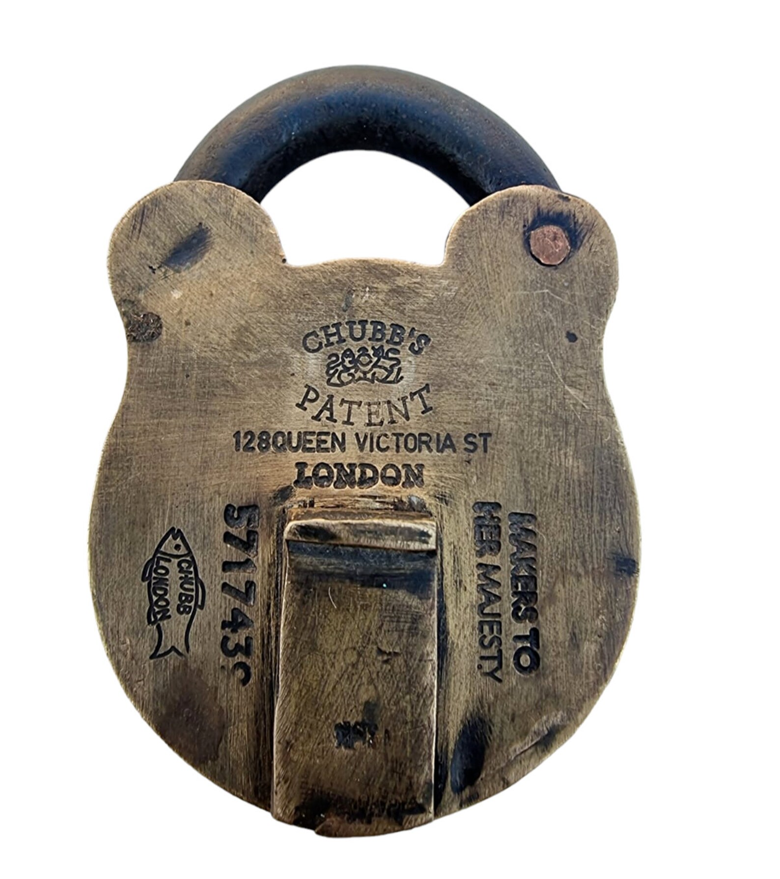 Original Vintage Old Antique Brass Handcrafted Very Rare CHUBB'S Patent ...