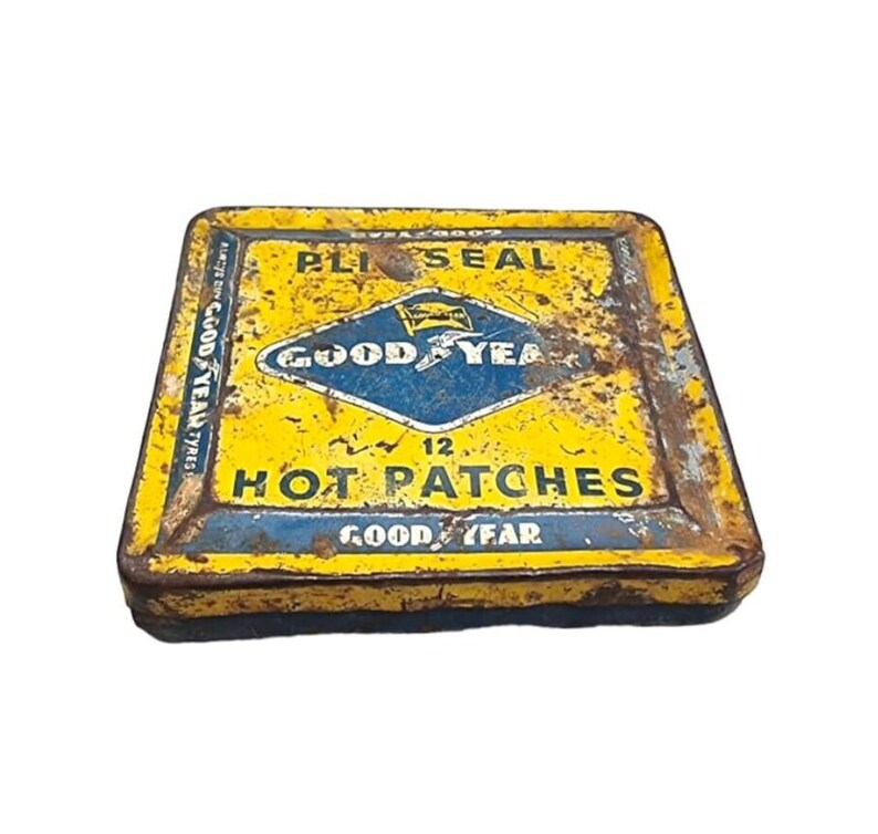 Vintage Old Antique Very Rare Goodyear Type Hot Patches Litho. Tin Box / Sign Board - Etsy