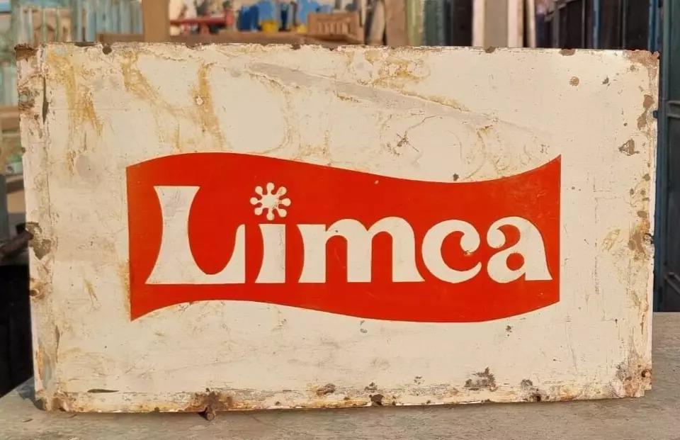 1920's Old Antique Vintage Rare Limca Ad Porcelain Embossed Enamel Sign ...