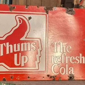 1920's Old Antique Vintage Rare Thums up Ad Porcelain Embossed Enamel ...