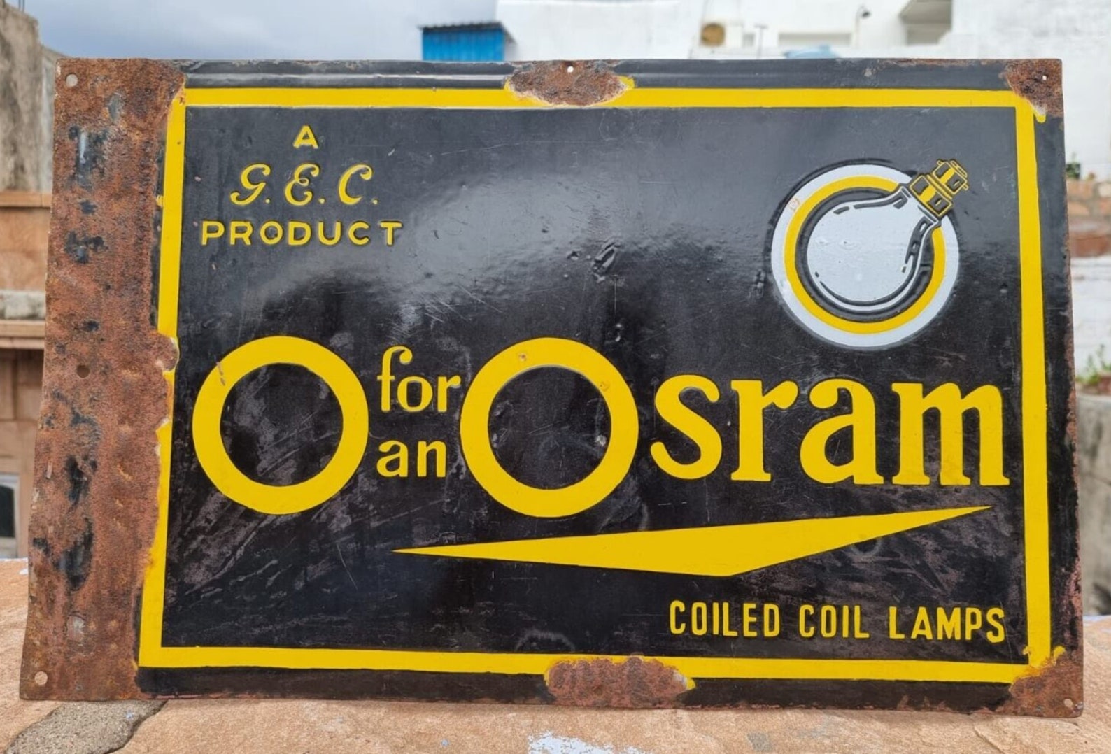 1930s Old Antique Vintage Very Rare Double Sided Osram Bulb Lamps ...