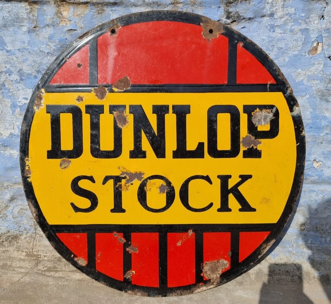 1920's Old Vintage Very Rare Double Sided Dunlop Stock Ad Embossed ...
