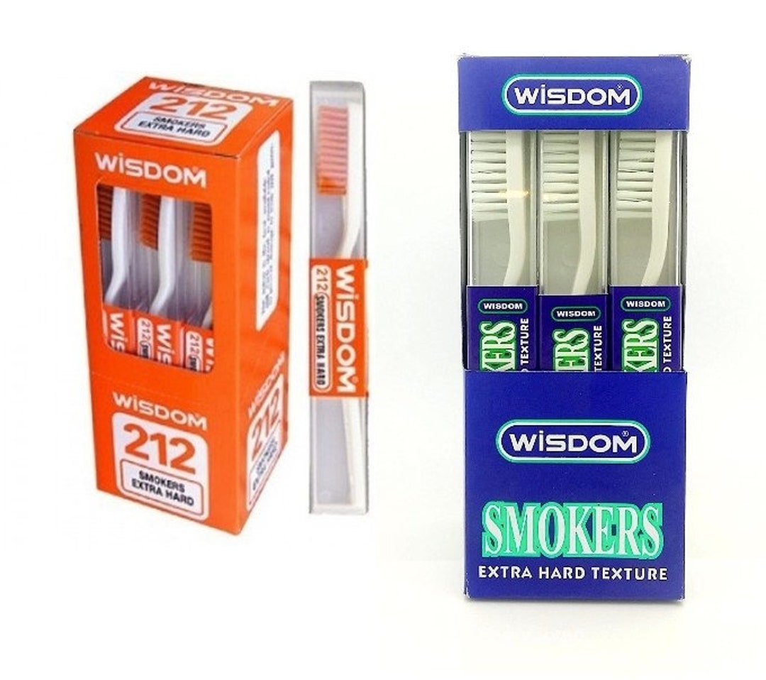 4 X Wisdom 212 Toothbrush Smokers Extra Hard the Perfect Way to Keep ...