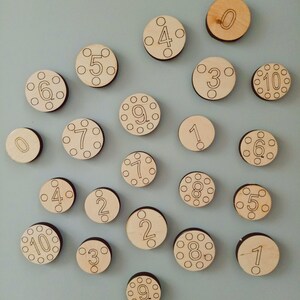 Double-sided Wooden Discs Colours and Numbers, Colour Play, Number ...