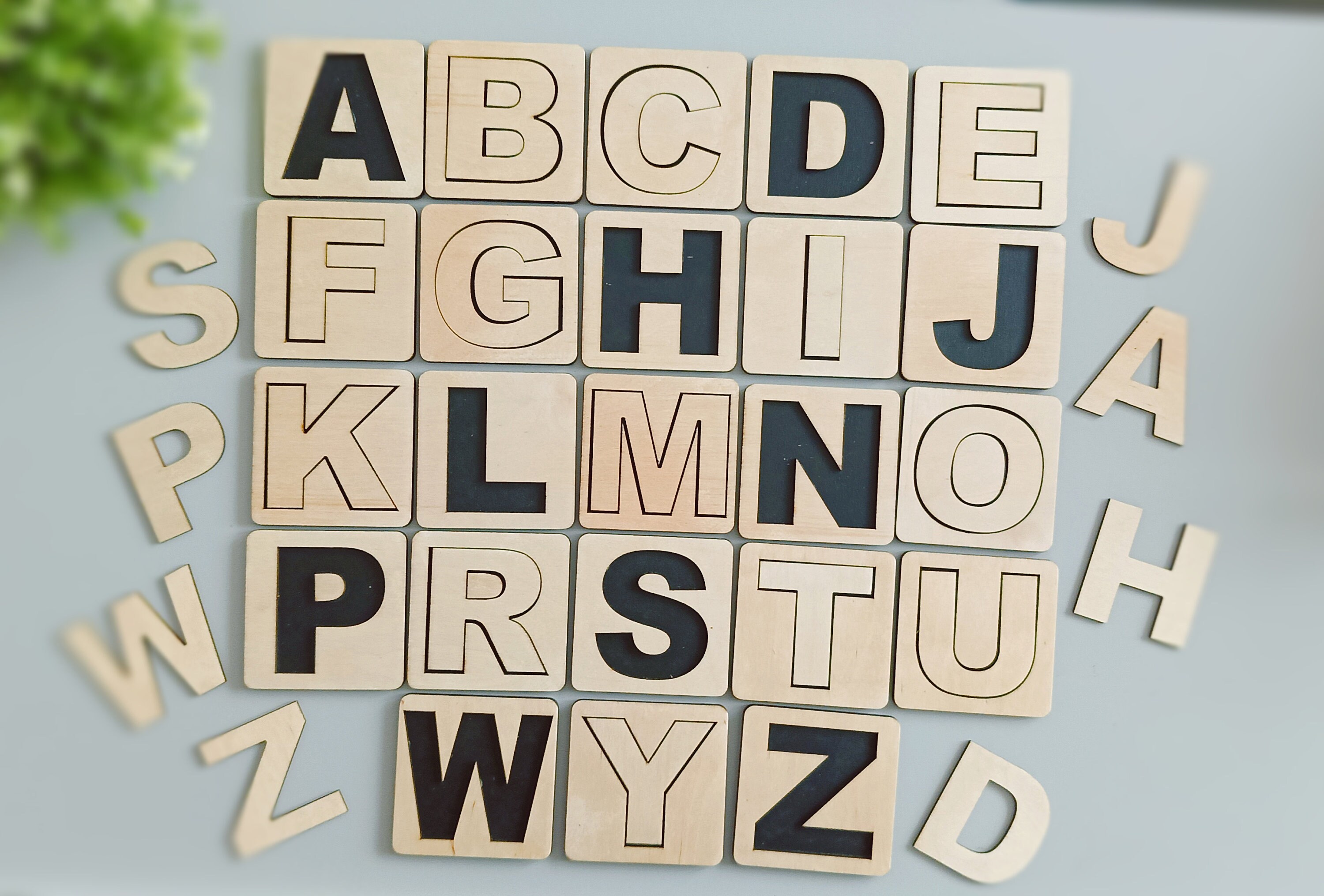 Alphabet Letters Learning Wooden Boards Learning to Read and Write ...