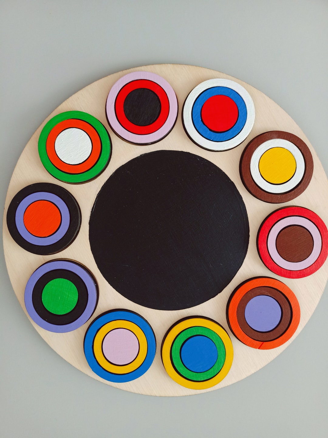 Wooden Wheel With Colours and Numbers, Colour Play, Number Learning ...