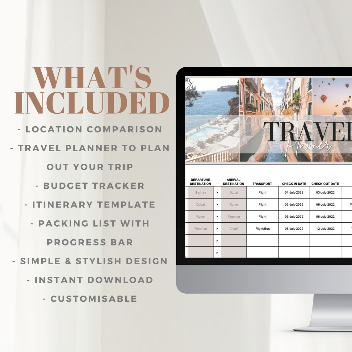 Ultimate Travel Planner All in One Excel Spreadsheet - Etsy