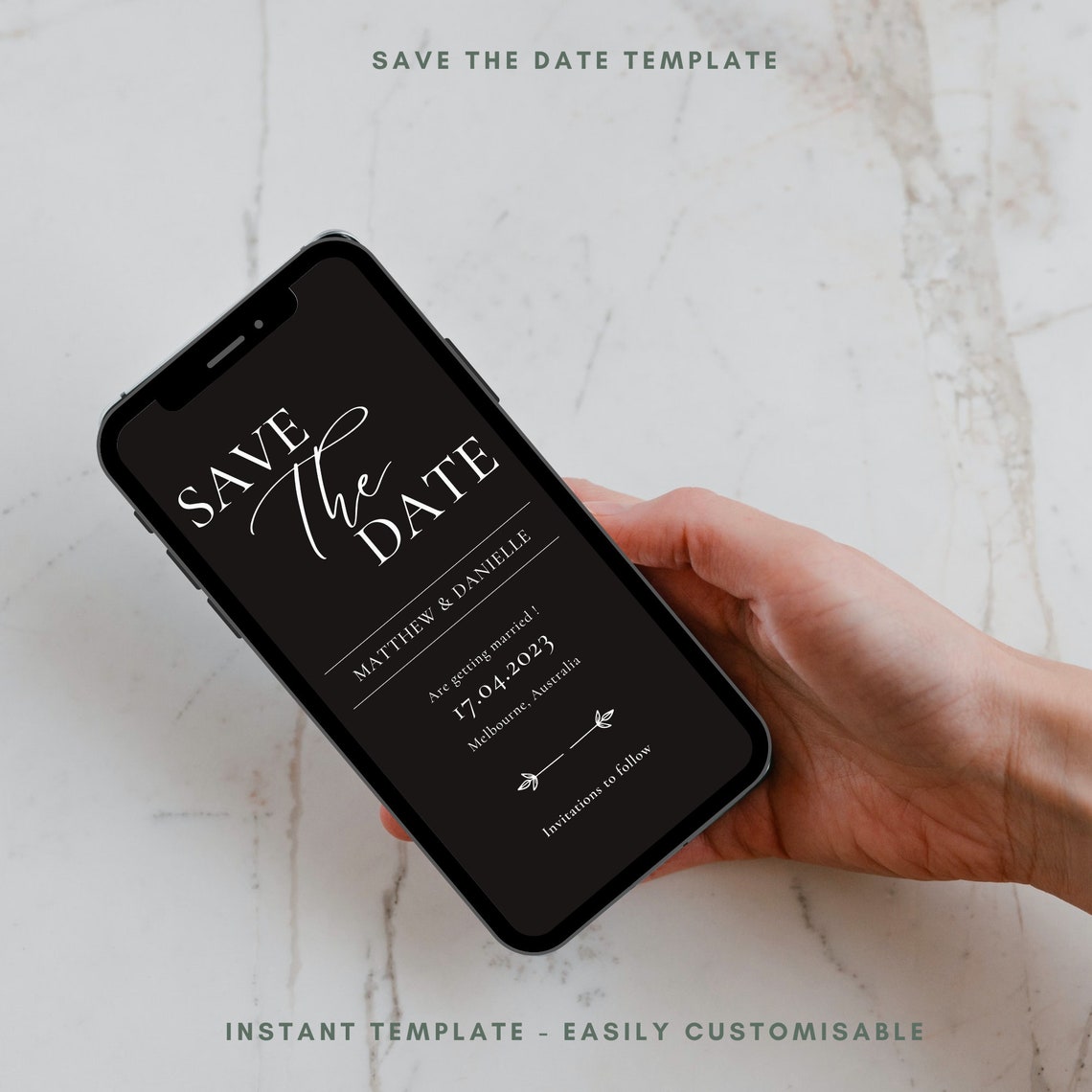 Minimal Save the Date E-invite Template Digital Invite - Etsy