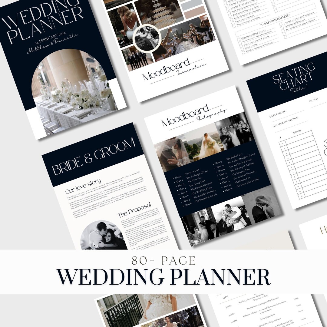 Digital Wedding Planner Template, Printable | Instant Download Canva ...