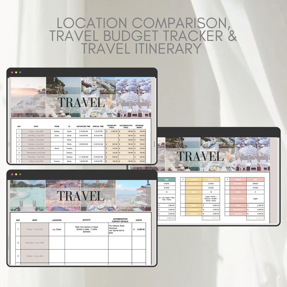 Ultimate Travel Planner All in One Excel Spreadsheet - Etsy