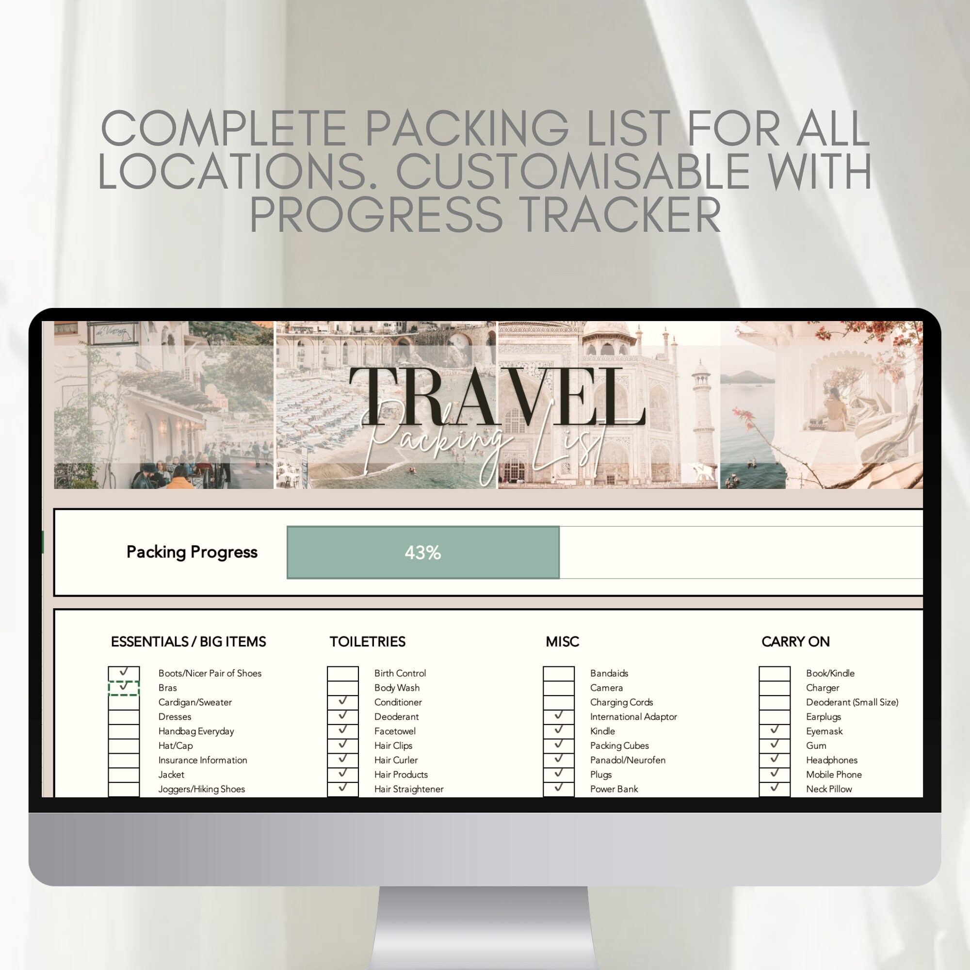 Ultimate Travel Planner All in One Excel Spreadsheet - Etsy