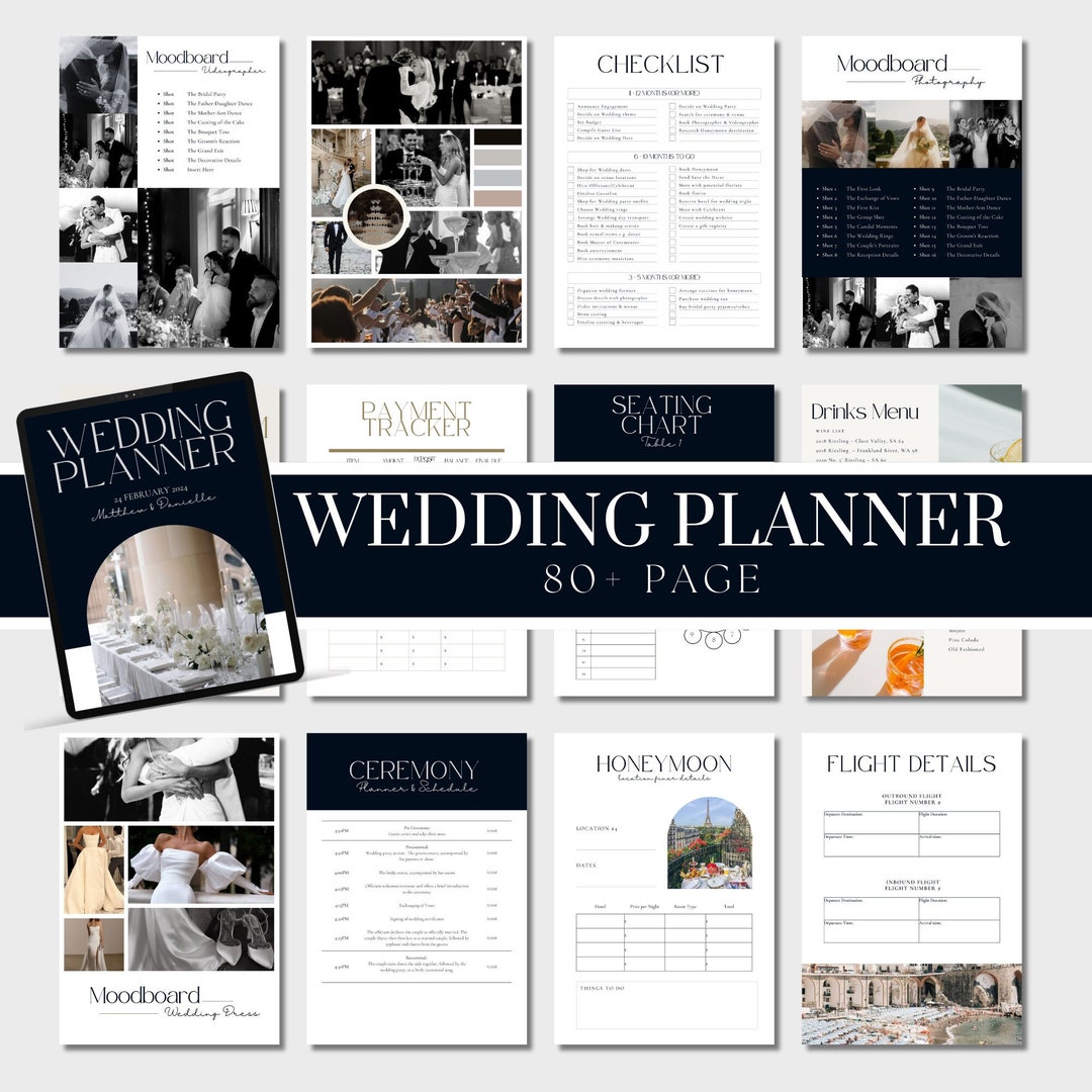 Modern Wedding Planner Printable | Instant Download Canva Template ...