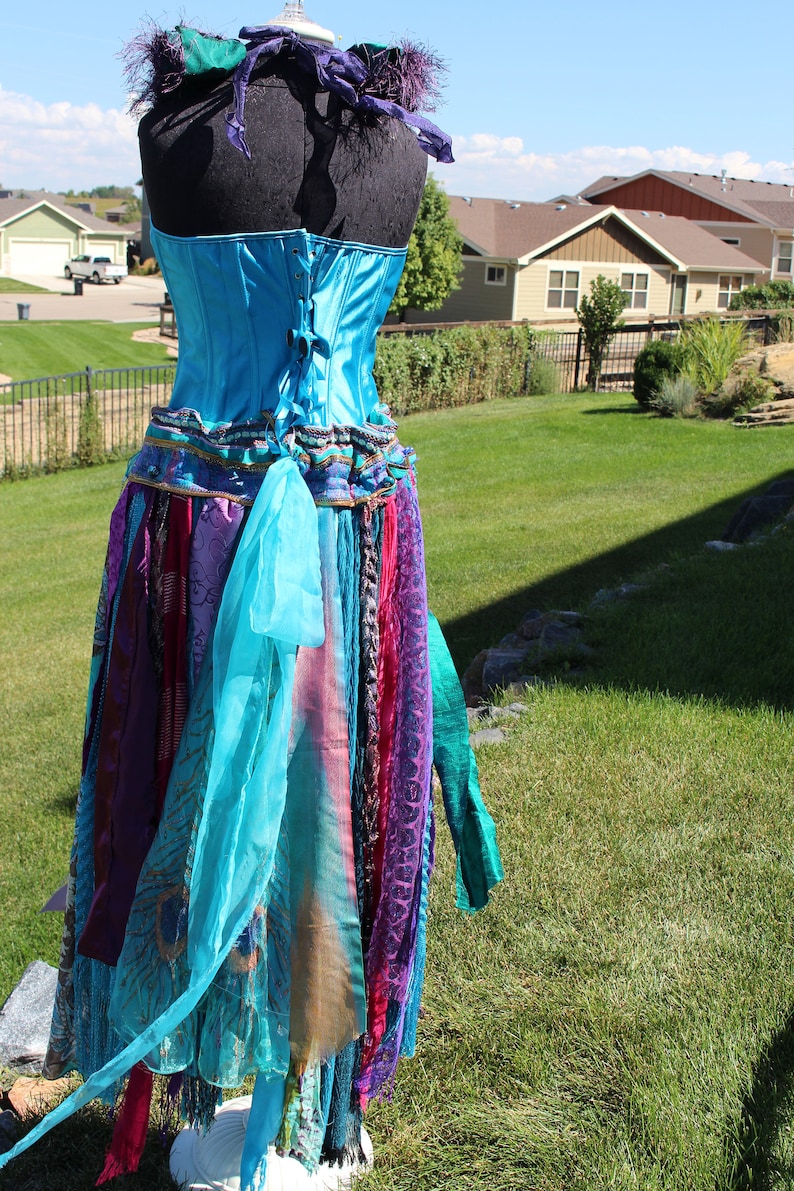 Fairy Multi-colored Adjustable Skirt Boho Festival Upcycled Tattered Gypsy Pixie - Etsy