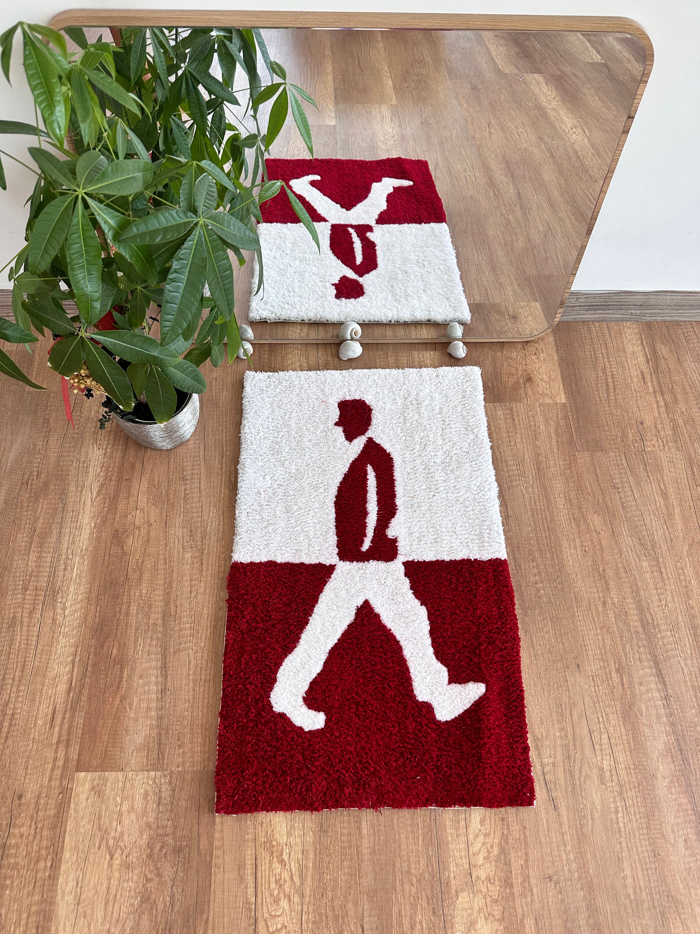 Walking Man Handmade Tufted Rug Home Decor Enjoyable - Etsy