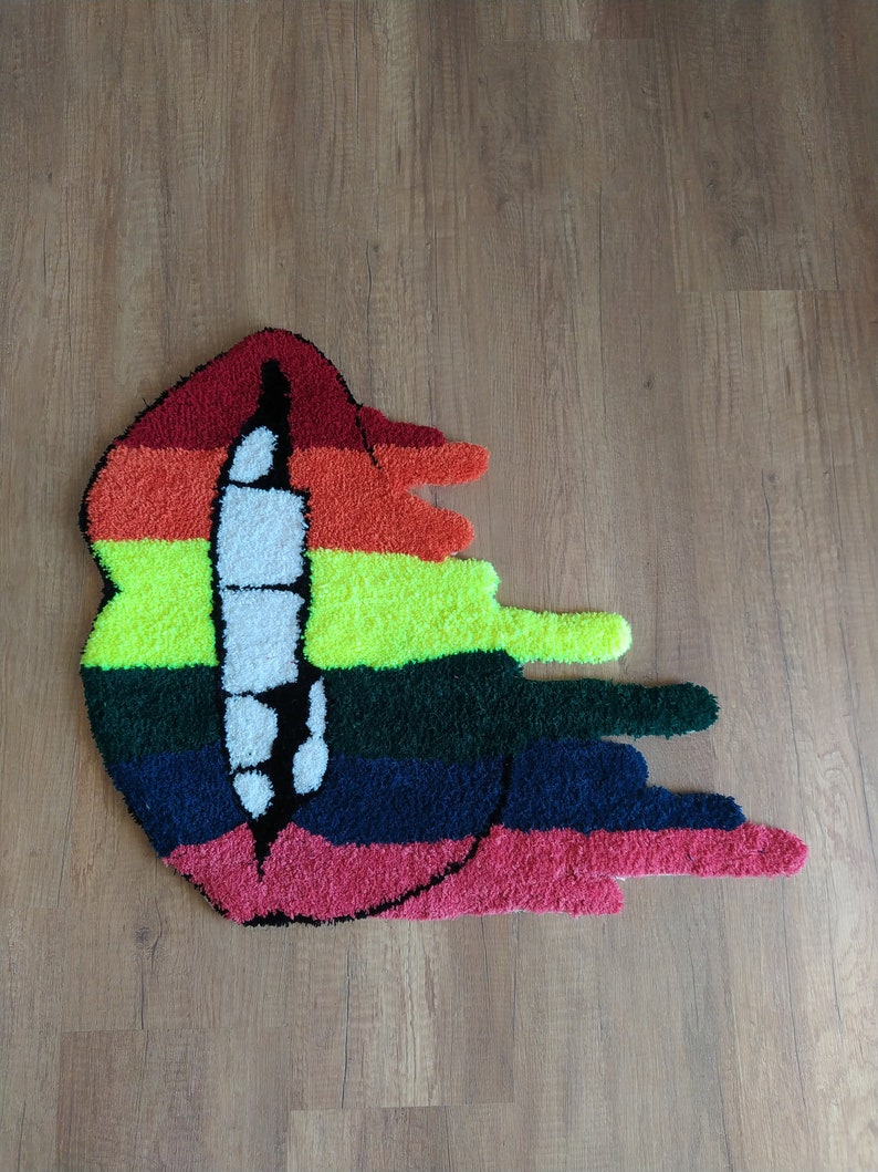 Sexy Colorful Lips Handmade Tufted Rug Pride Home Decor Pride Living ...