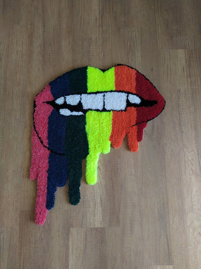 Sexy Colorful Lips Handmade Tufted Rug Pride Home Decor Pride Living ...