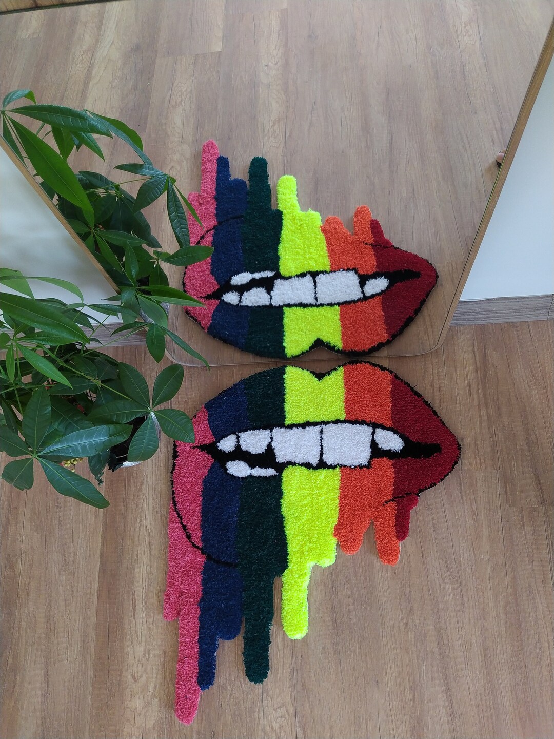 Sexy Colorful Lips Handmade Tufted Rug Pride Home Decor Pride Living ...