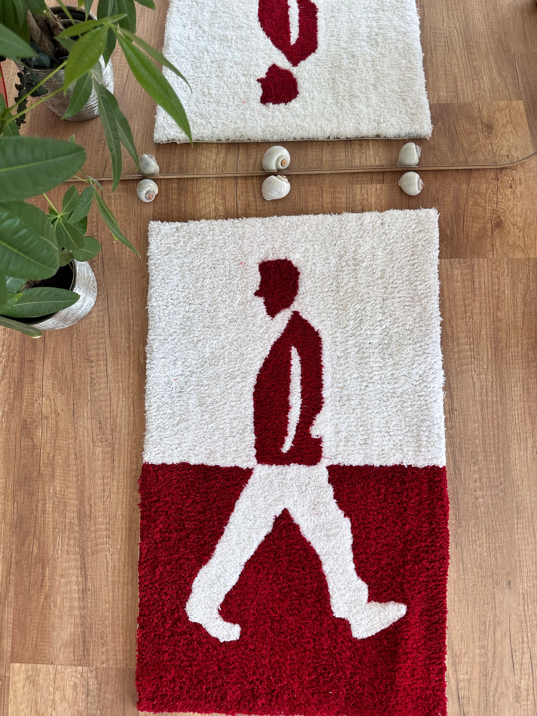Walking Man Handmade Tufted Rug Home Decor Enjoyable - Etsy