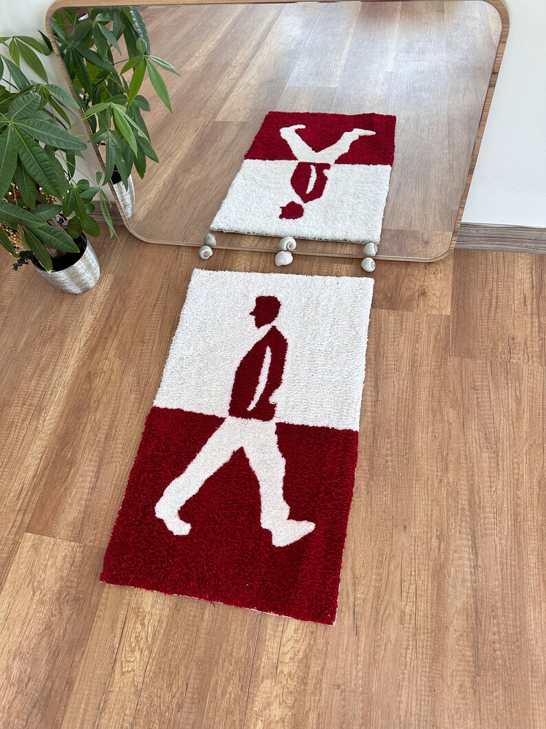 Walking Man Handmade Tufted Rug Home Decor Enjoyable - Etsy