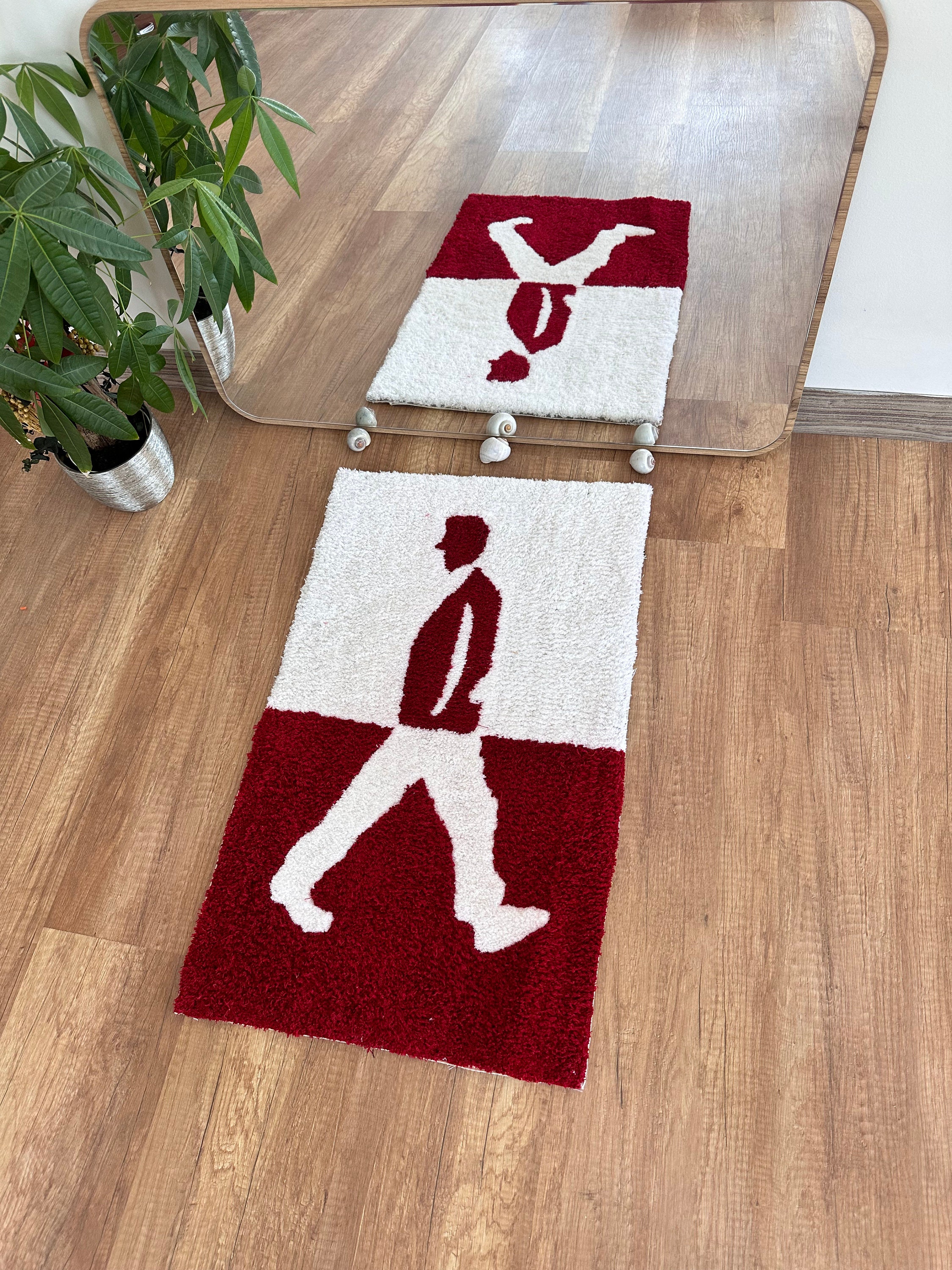 Walking Man Handmade Tufted Rug Home Decor Enjoyable - Etsy