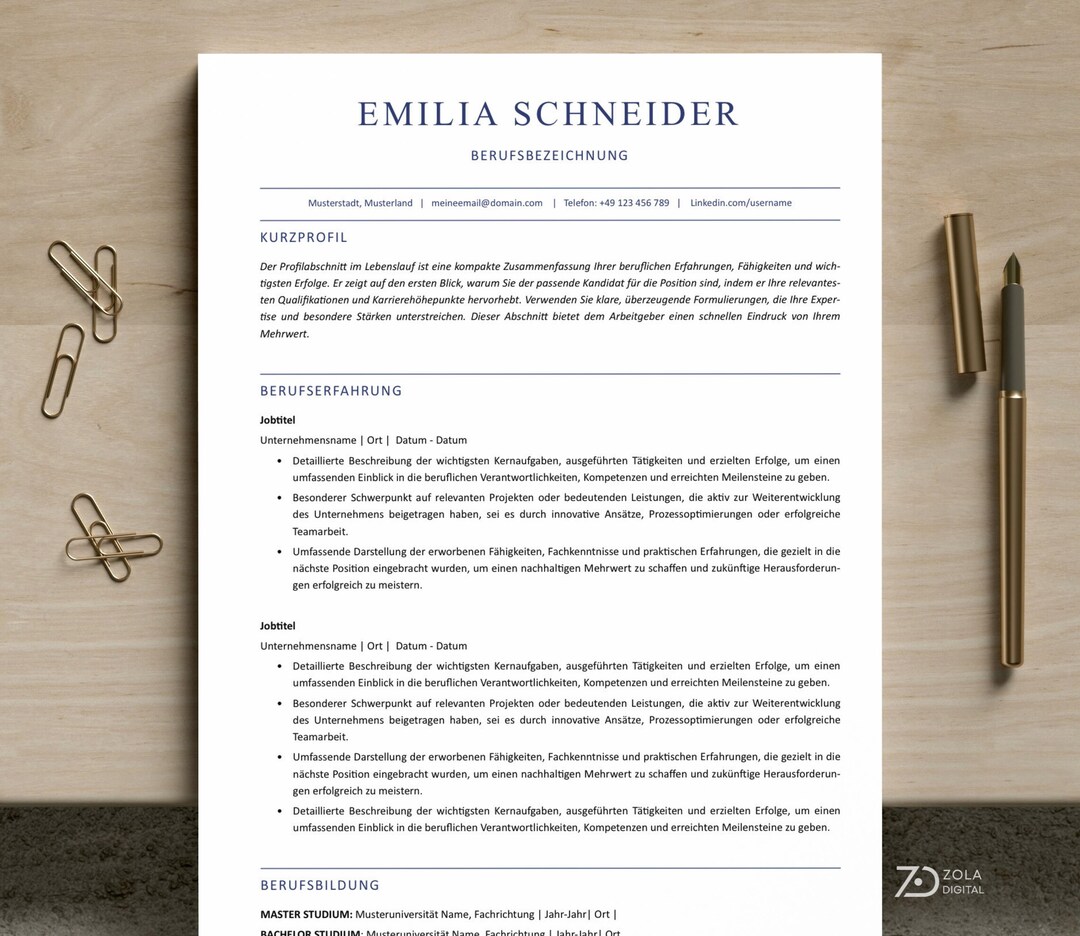 Ats-friendly Resume Template and Cover Letter for Word and Pages ...