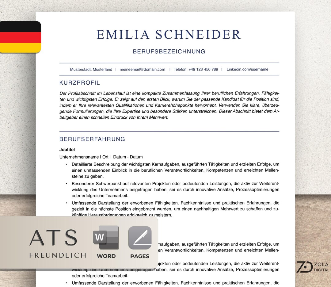 Ats-friendly Resume Template and Cover Letter for Word and Pages ...