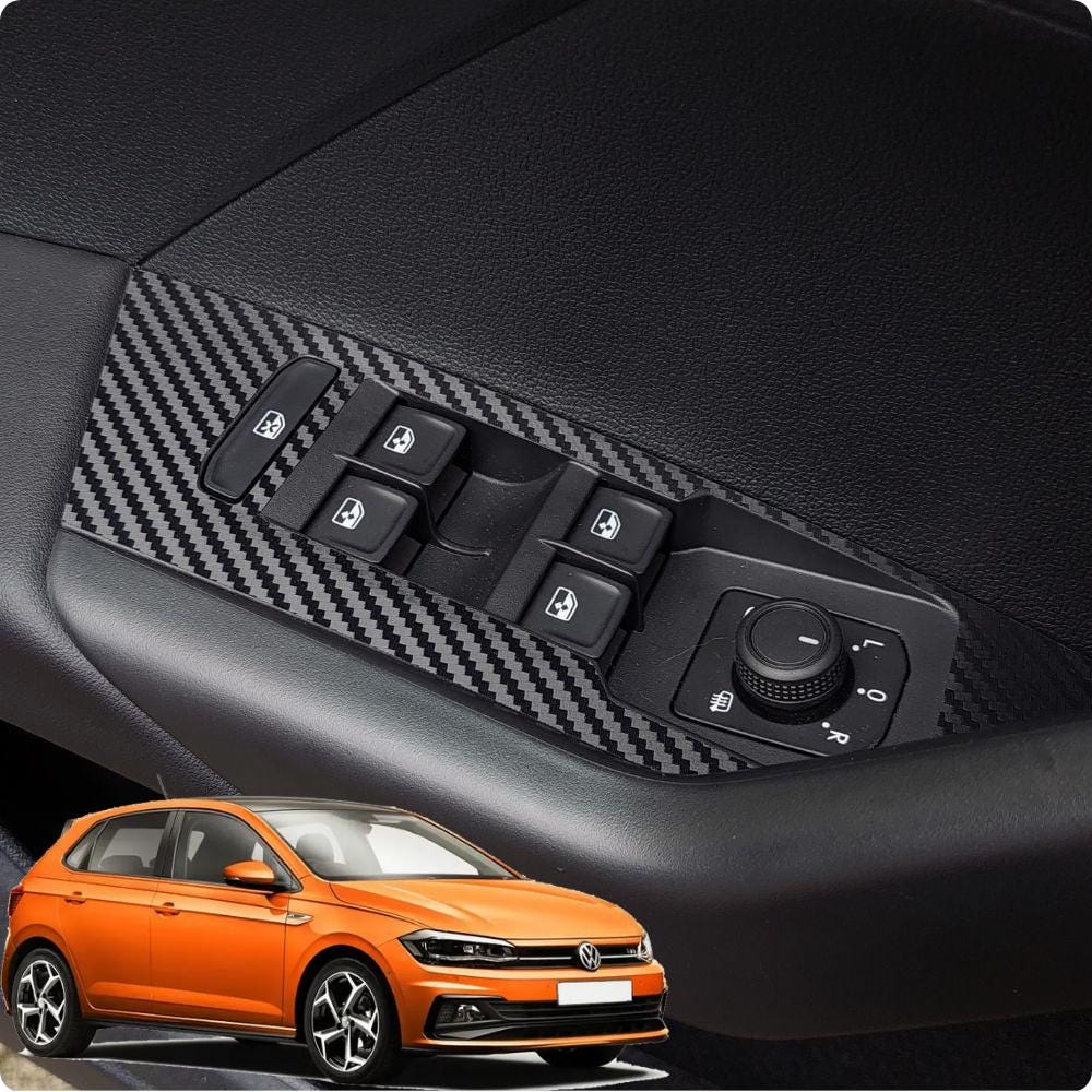 Volkswagen Polo MK6: Interior Door Pocket Vinyl Wrap - Carbon Fiber ...