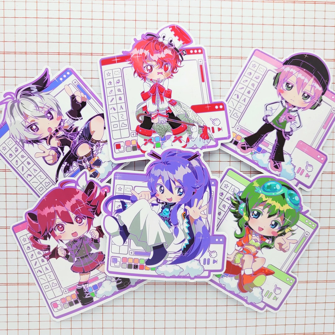 Vocaloid Vocal Synth Windows Handmade Vinyl Stickers Pink Version ...