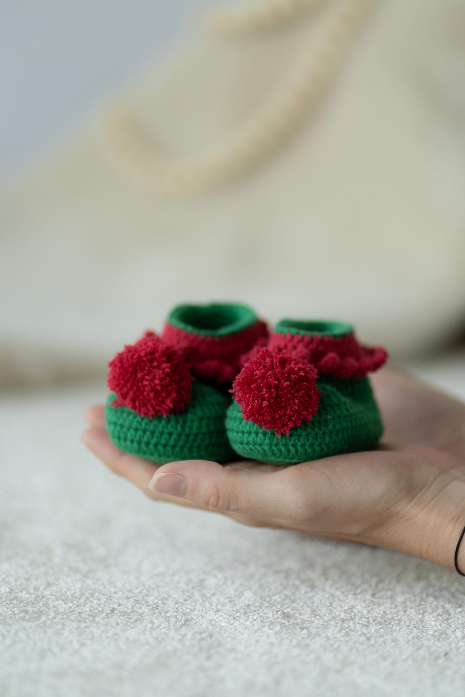 Crochet Elf Baby Shoes Pattern, Easy Christmas Baby Slippers, Handmade ...