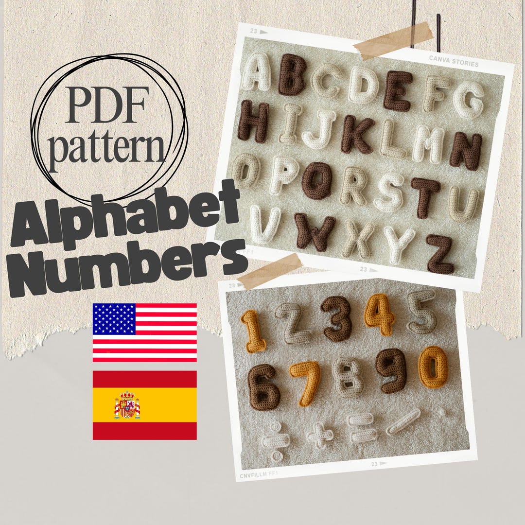 Crochet Bundle Pattern Alphabet and Numbers, Set of Pattern Letters ...