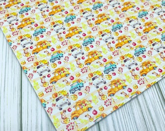 Smooth Felt Backing Faux Leather Sheet. Red Christmas Truck - Etsy