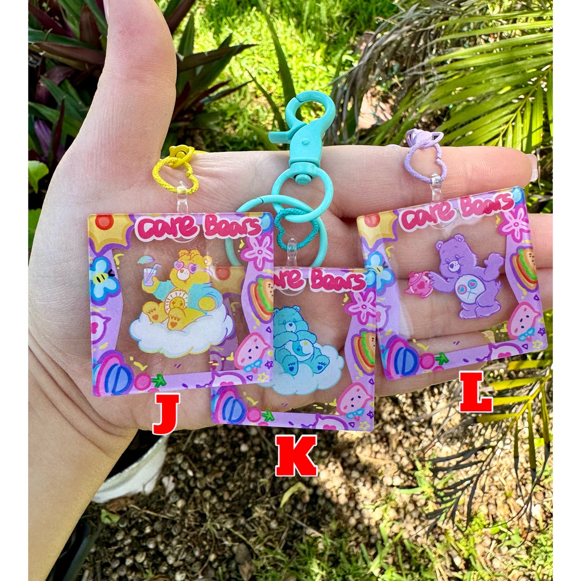 Rainbow Caring Bears Acrylic 5cm Keychain With Claps 1 Pc - Etsy