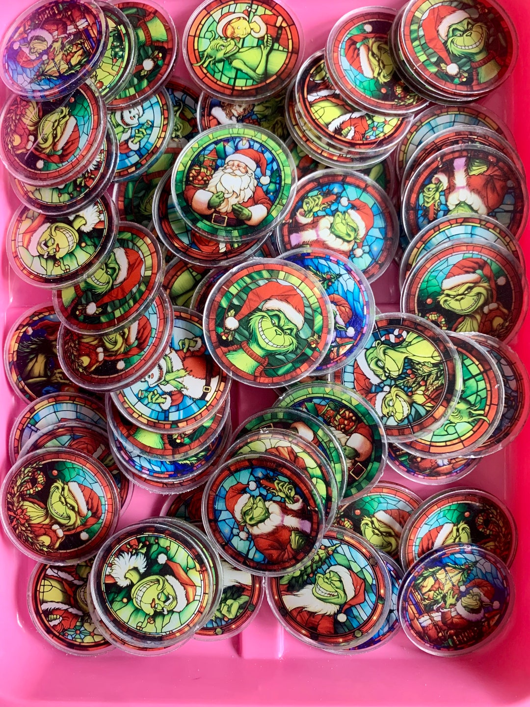 Mean Green Christmas Guy 4 Cm Acrylic Charm 5 Piece Mix *chosen at ...