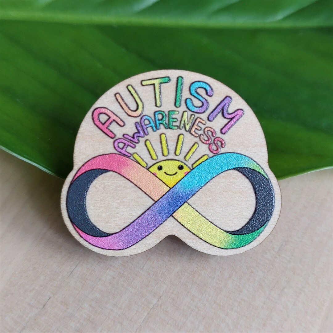 Autism Awareness Infinity Symbol Wooden Eco Pin - Etsy