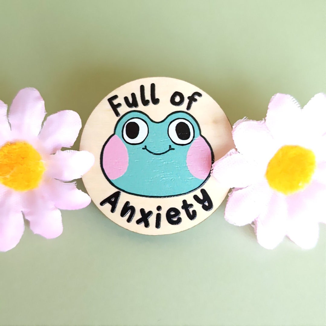 Mental Health Wooden Pin, Mindfulness Badge, Positive Vibes Pin, Wooden ...