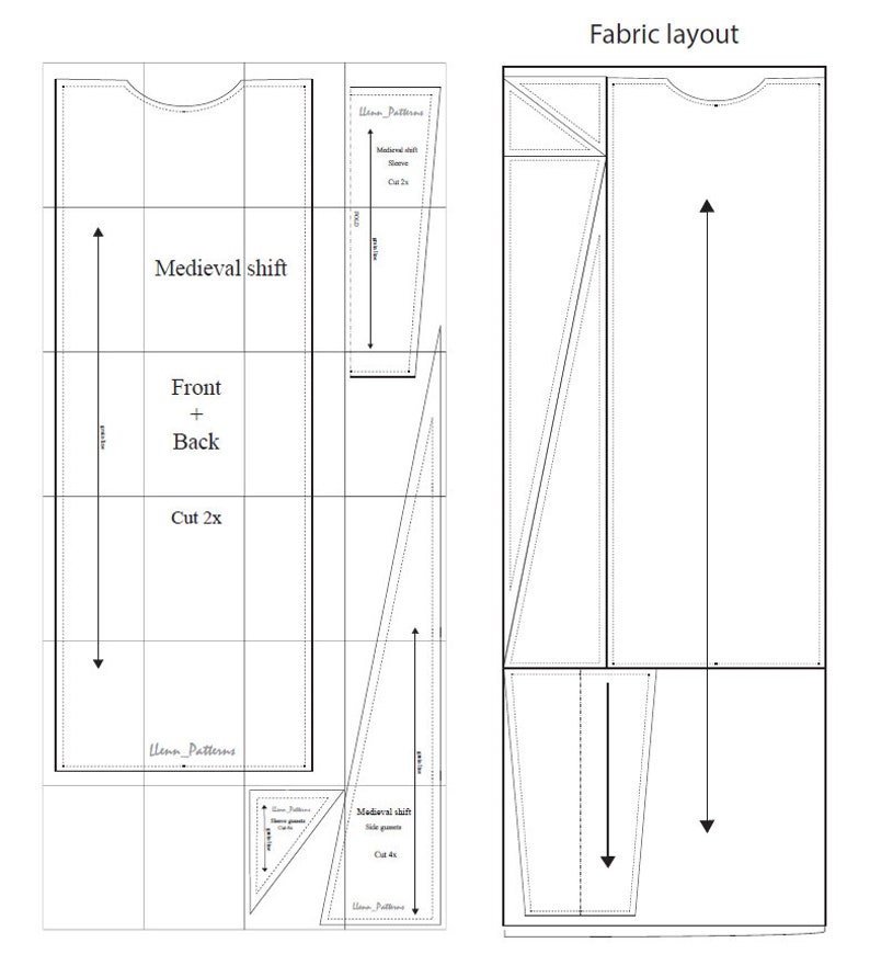 PDF Pattern Medieval Shift Chemise 14 Century Petticoat - Etsy